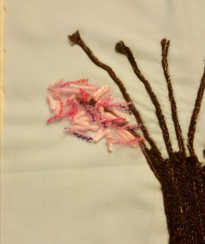 Fabric Art Using Yarn ~ Spring Tree - Teadoddles